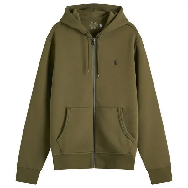 Polo Ralph Lauren Double Knit Zip Hoodie In Company Olive - 30